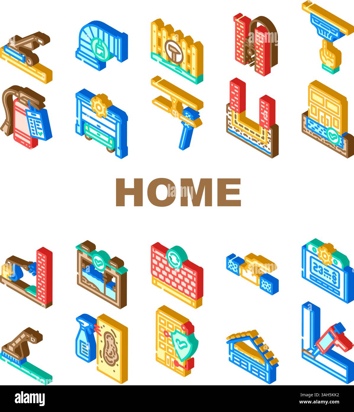 home maintenance cleaning icons set vector Stock Vector Image & Art - Alamy
