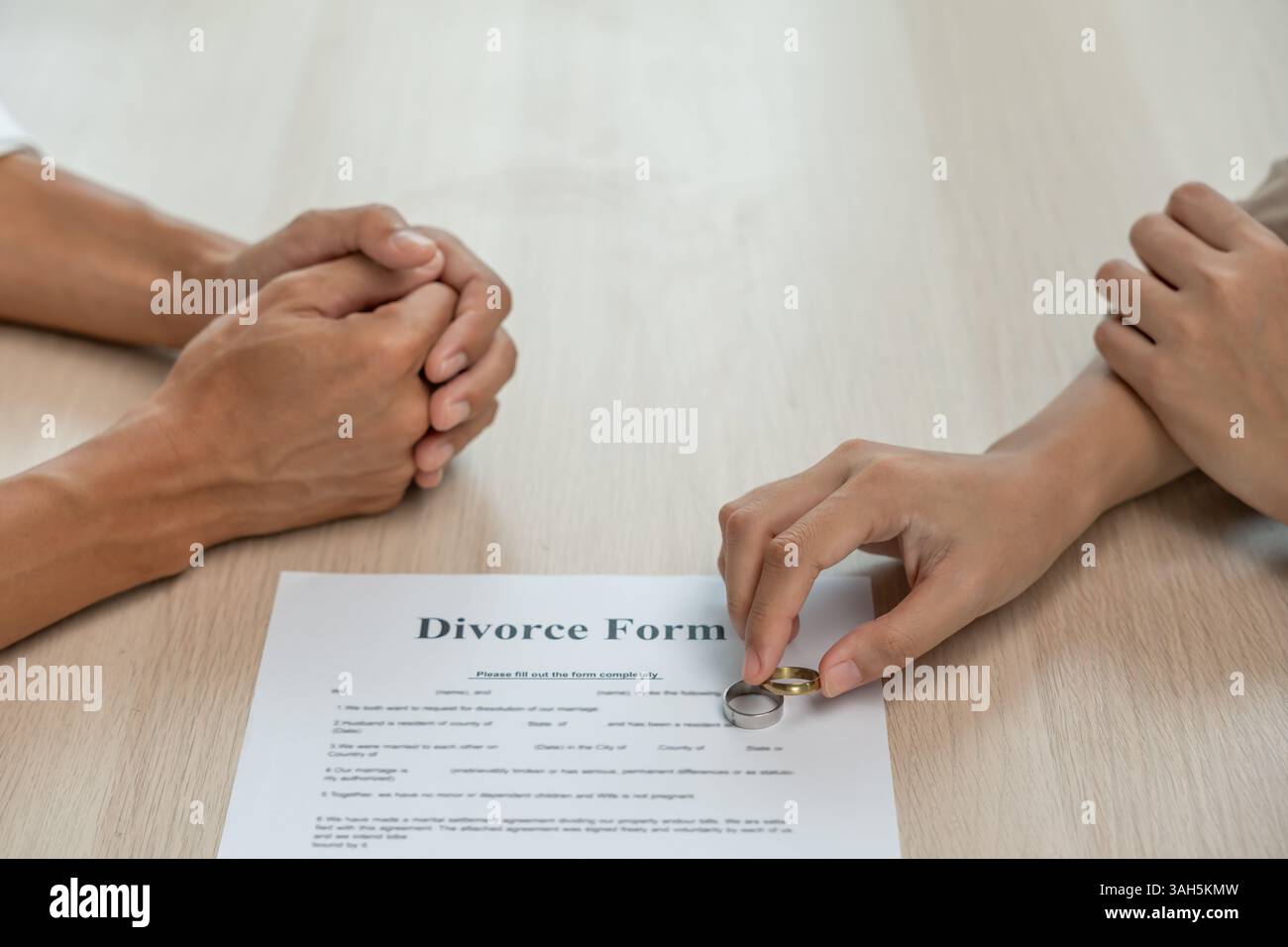 Quarrel, Divorce. husband and wife remove married ring. Couples ...