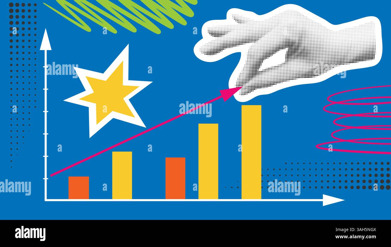 Contemporary collage growth graph vector graphics Stock Vector Image ...