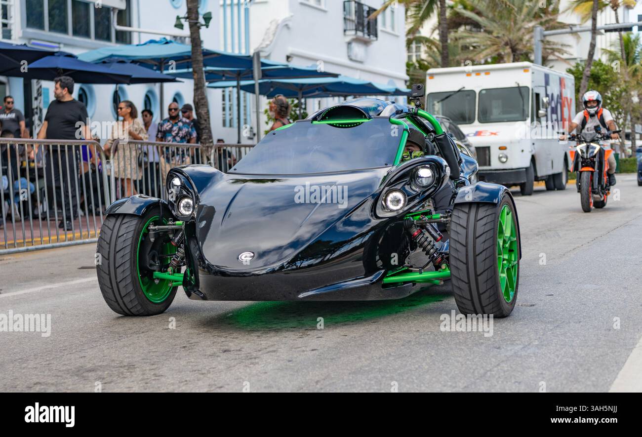 Miami, Florida, USA - December 08, 2024: Campagna T-Rex trike ...