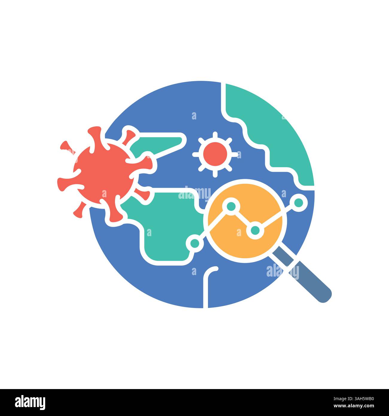Epidemiological surveillance color flat icon for digital and print ...