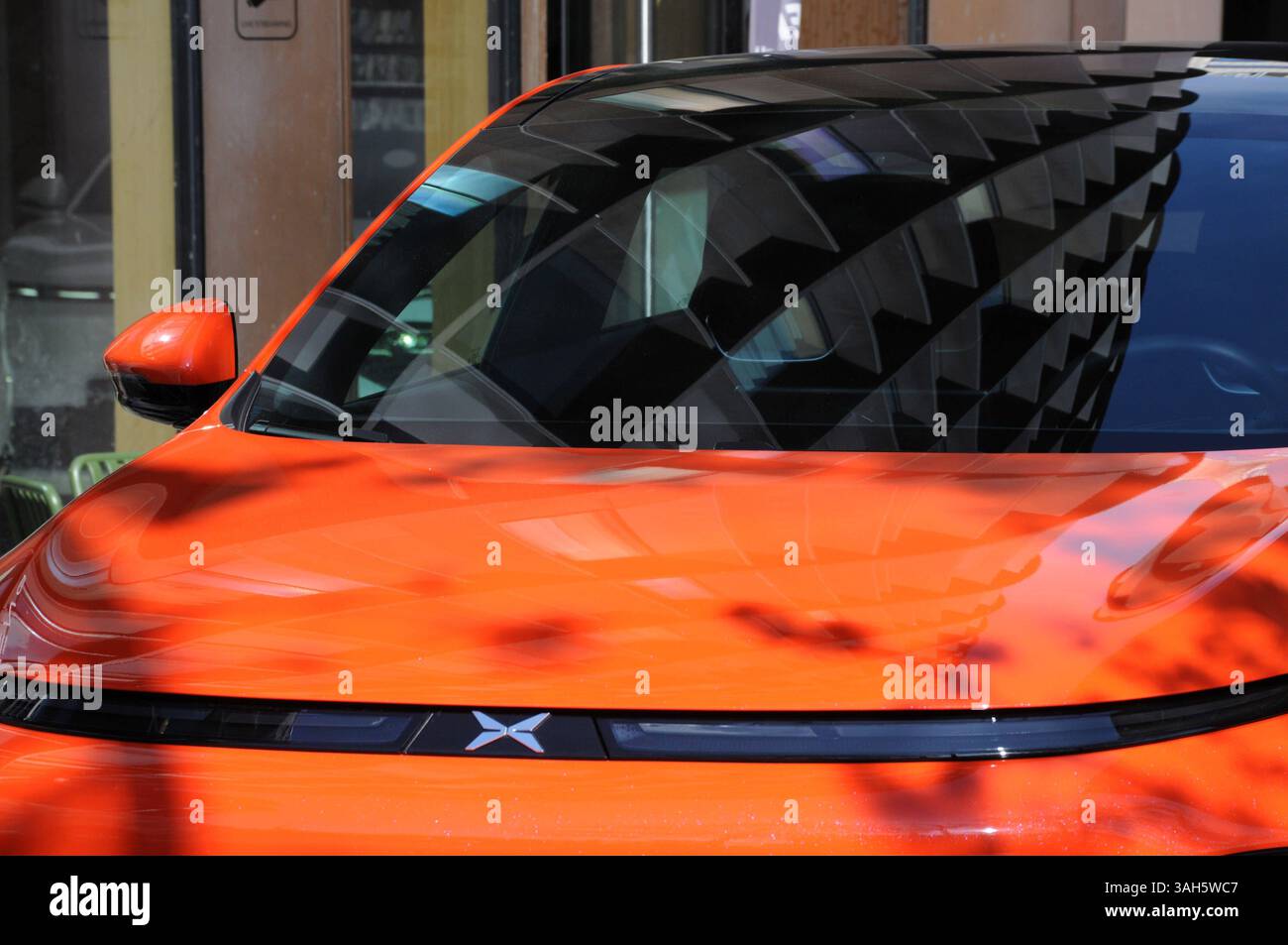 Copenhagen/ Denmark/09 april 2025/Xpeng car show room and cars indansh ...