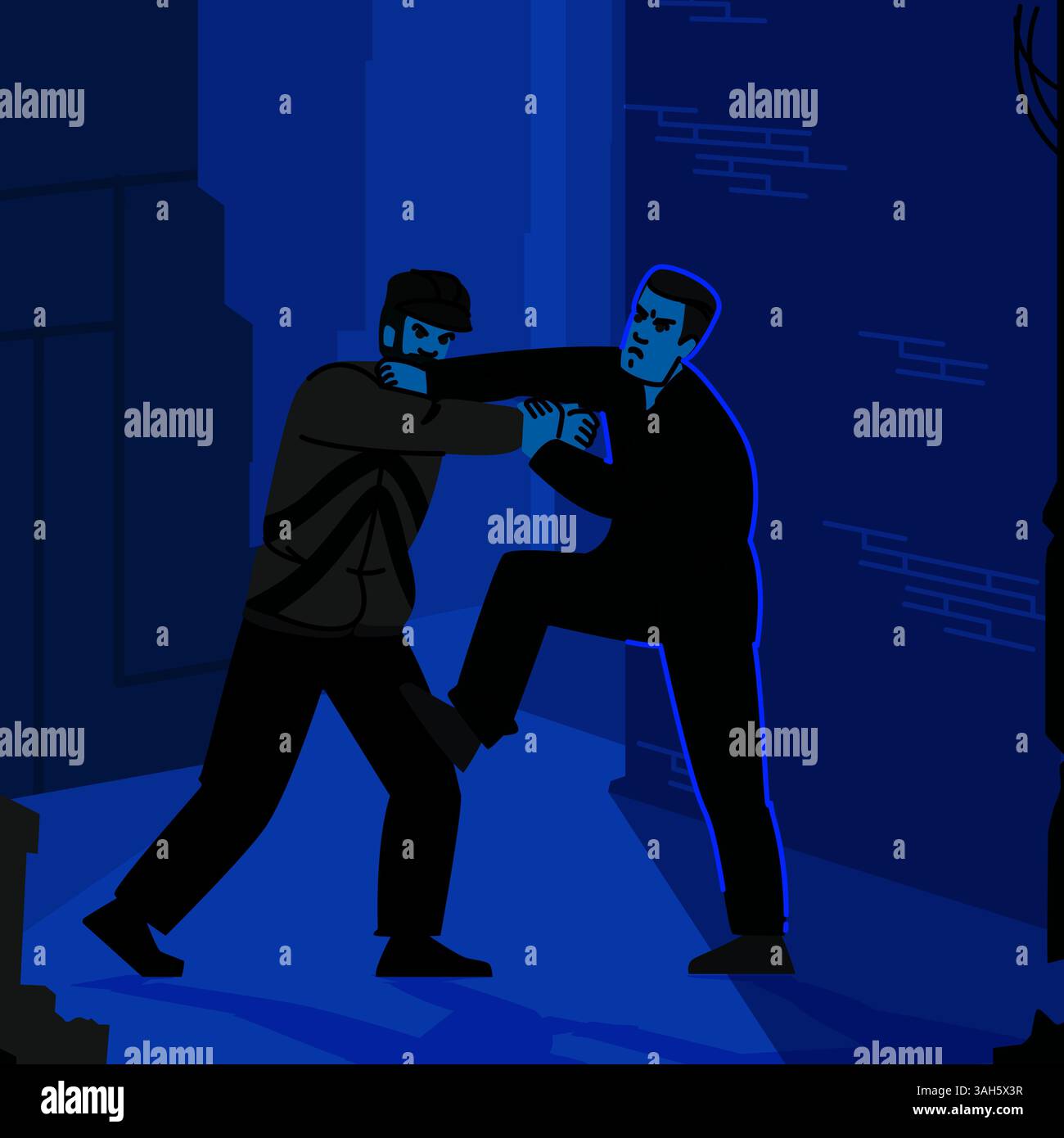 comb fight at night vector Stock Vector Image & Art - Alamy