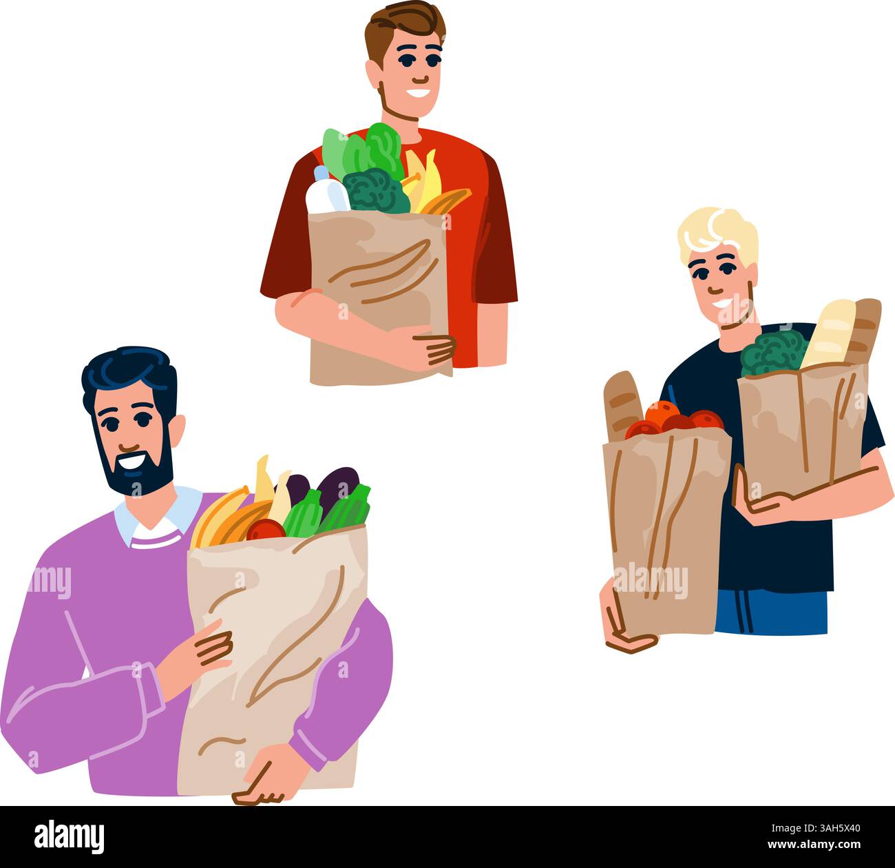 Man with plastic shopping bags Cut Out Stock Images & Pictures - Alamy
