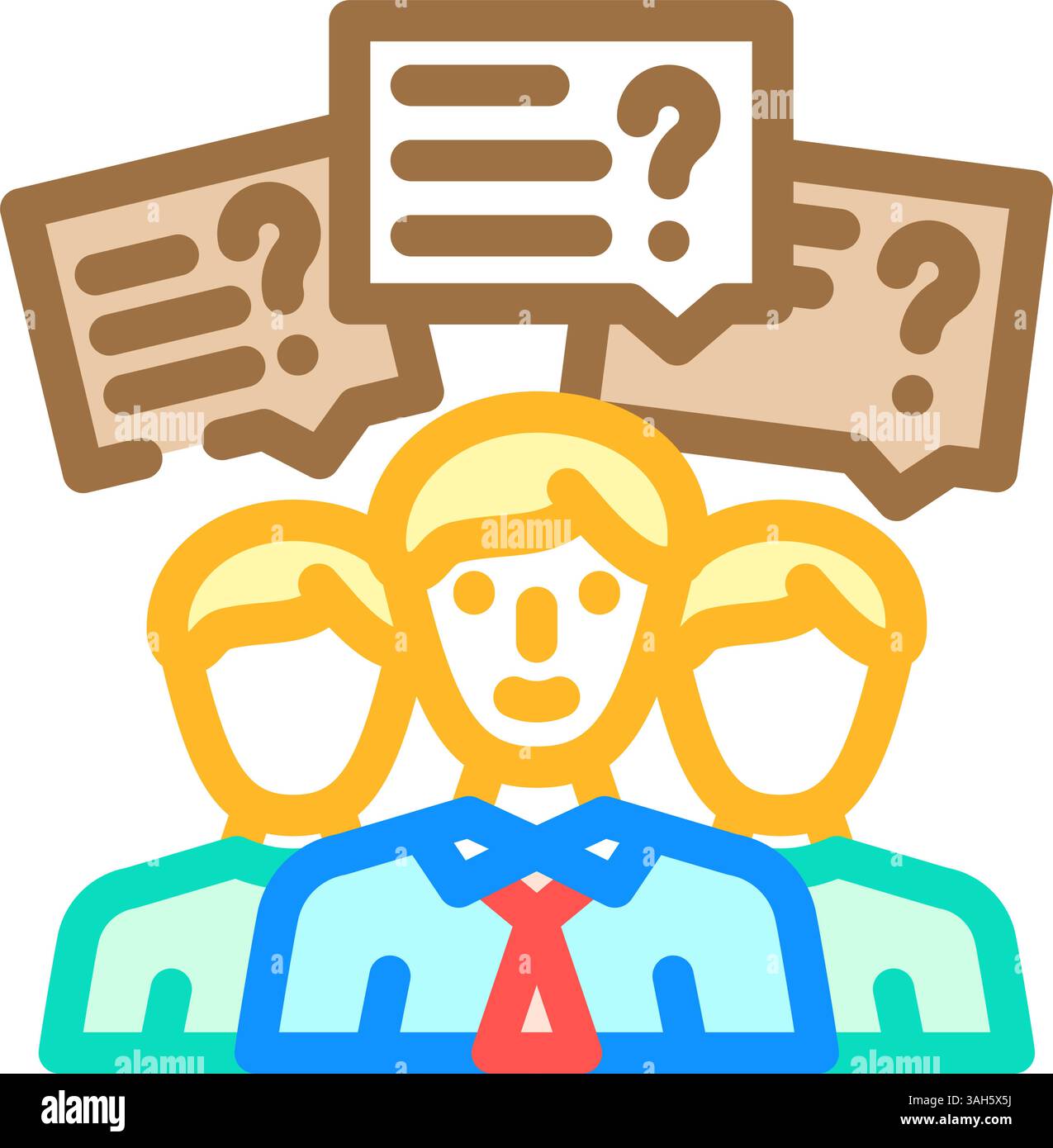 group interview interview job color icon vector illustration Stock ...