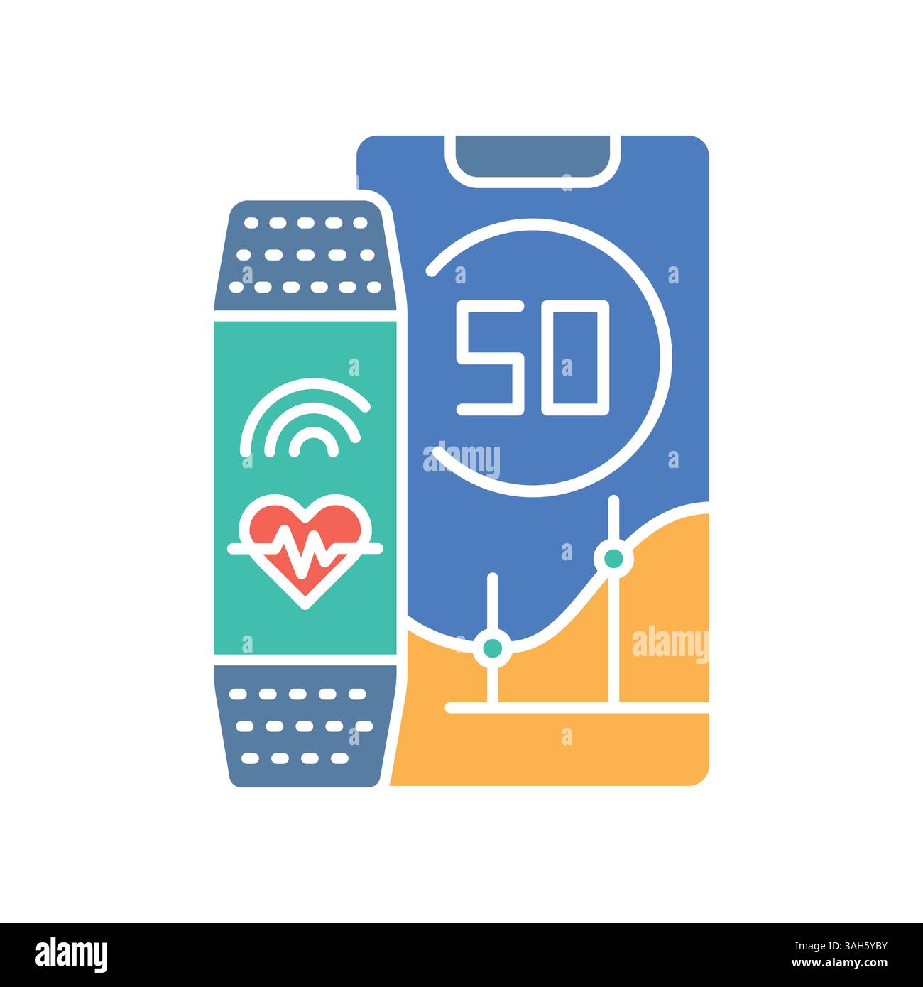 fitness tracker color flat icon for digital and print projects. Minimal ...