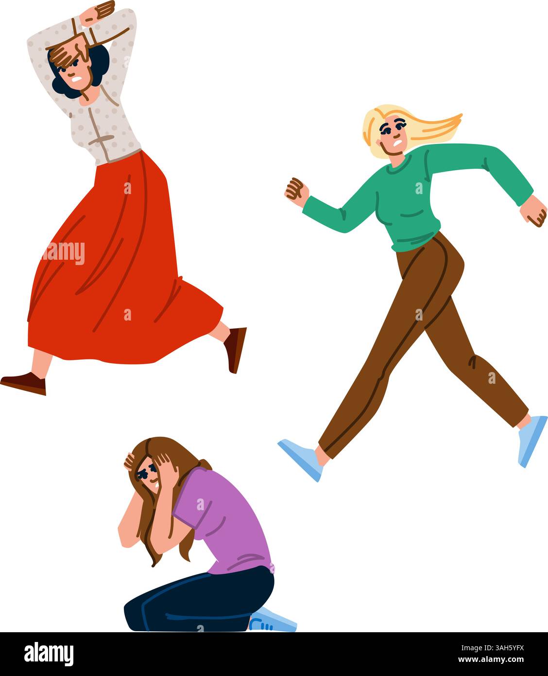 panic scared woman vector Stock Vector Image & Art - Alamy