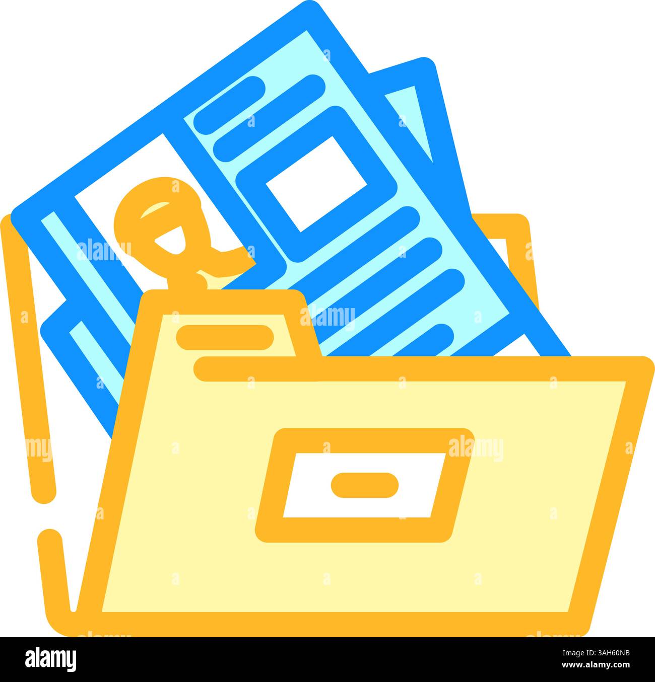 portfolio folder interview job color icon vector illustration Stock ...