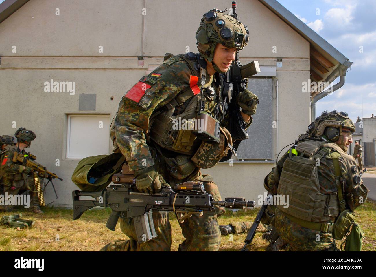 German soldiers attend a military exercises at the Training town of ...