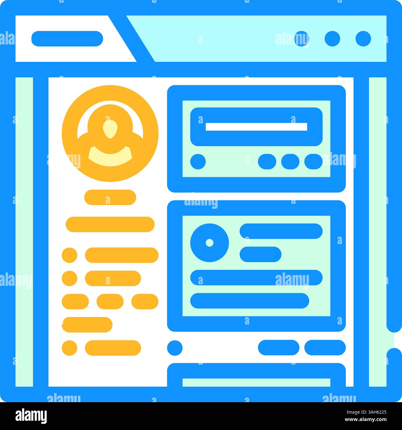 social media profile interview job color icon vector illustration Stock ...