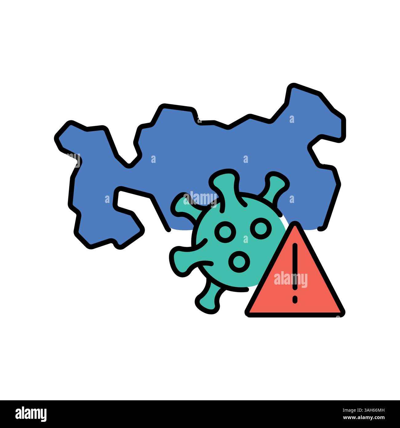 Epidemic early warning system color line icon for digital and print ...