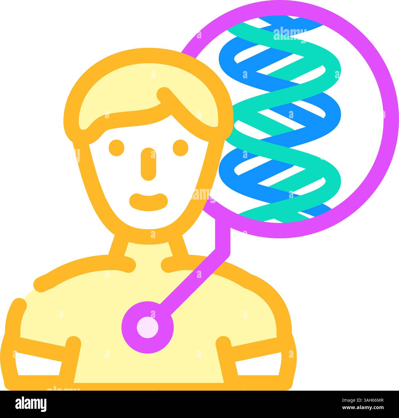 human with dna genetic engineering color icon vector illustration Stock ...