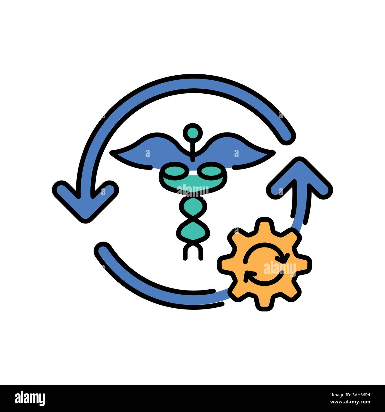 Restoring healthcare systems color line icon for digital and print ...