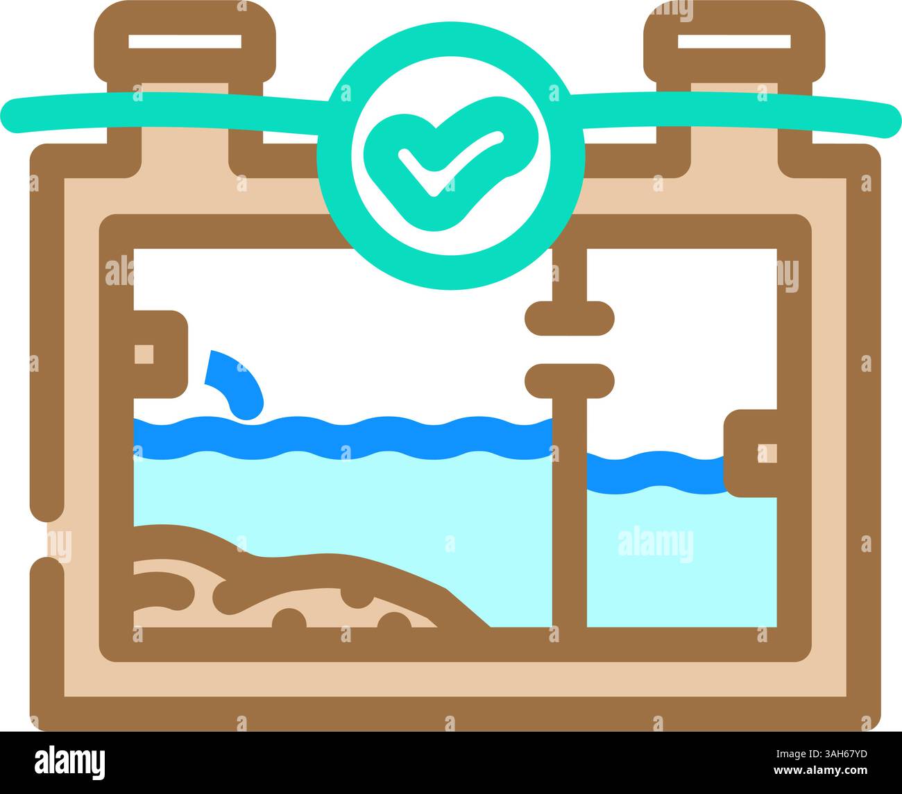 septic tank inspection home maintenance color icon vector illustration ...