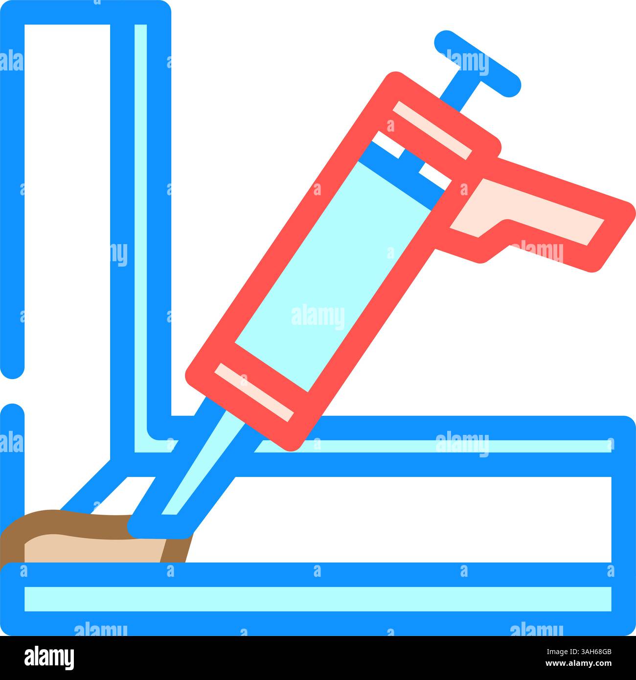 window caulking sealing home color icon vector illustration Stock ...