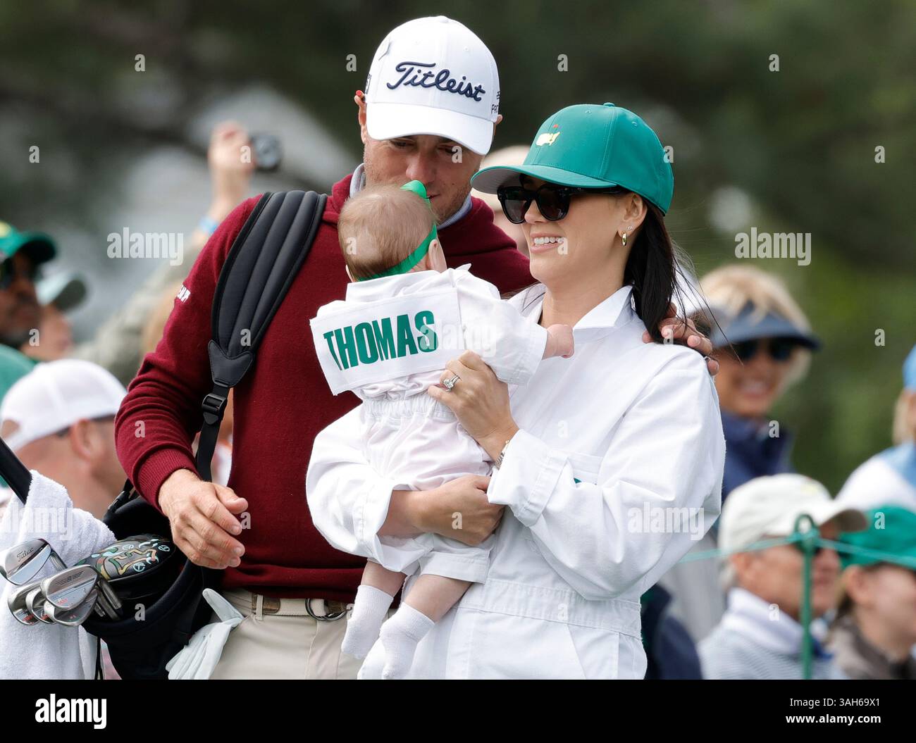 Augusta, United States. 09th Apr, 2025. Justin Thomas, his wife Jillian ...