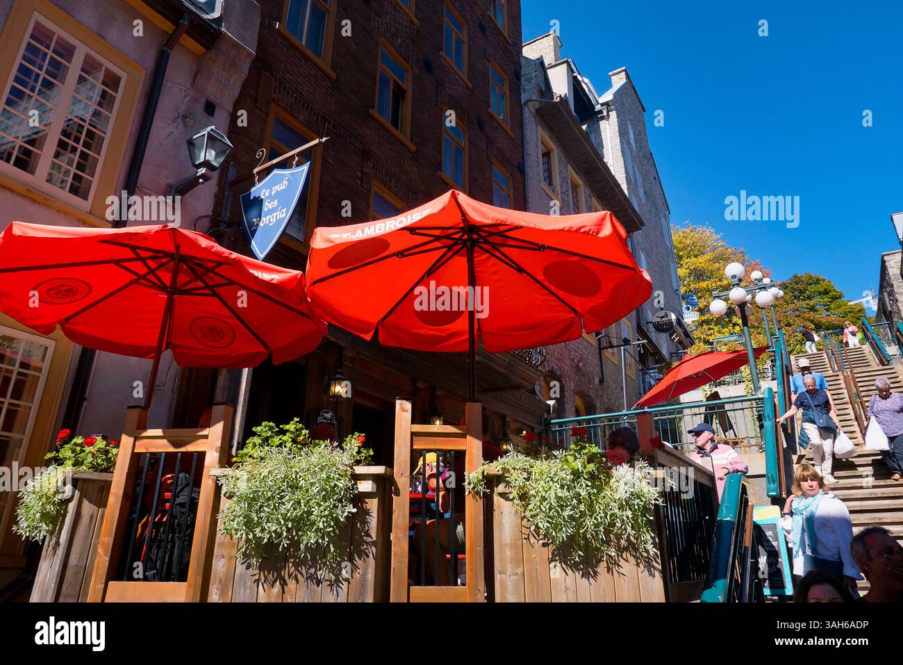 Canada, Quebec Province, Quebec City, Breakneck Stairs in Vieux Quebec ...