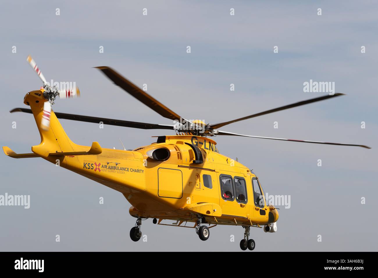 Air Ambulance Charity Kent Surrey Sussex (KSS) helicopter takes off ...