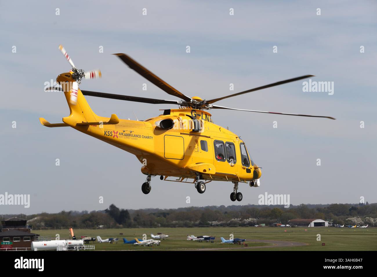 Air Ambulance Charity Kent Surrey Sussex (KSS) helicopter takes off ...