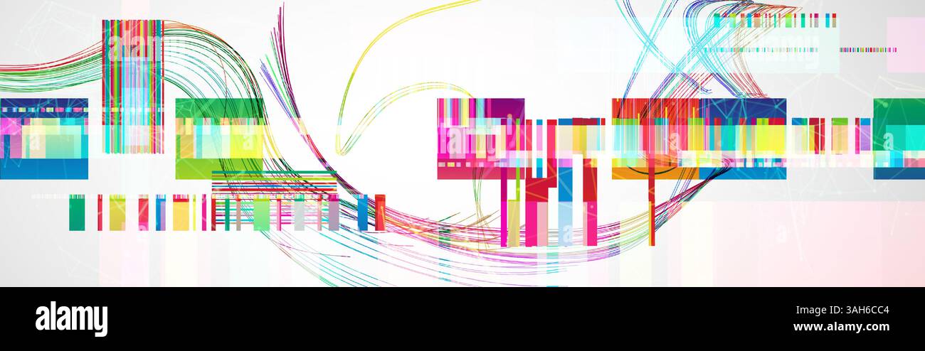 Abstract colorful background with different elements and lines. Color ...