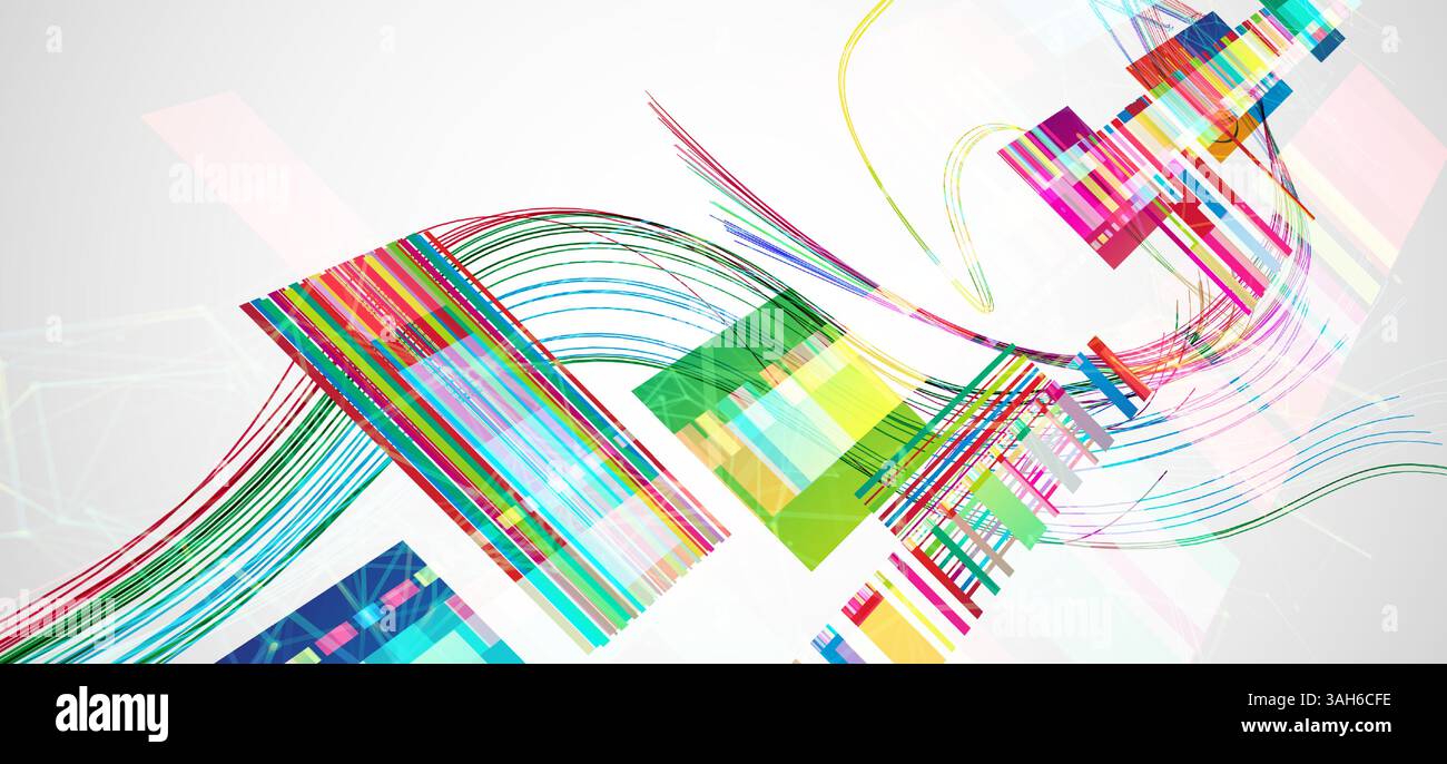 Abstract colorful background with different elements and lines. Color ...