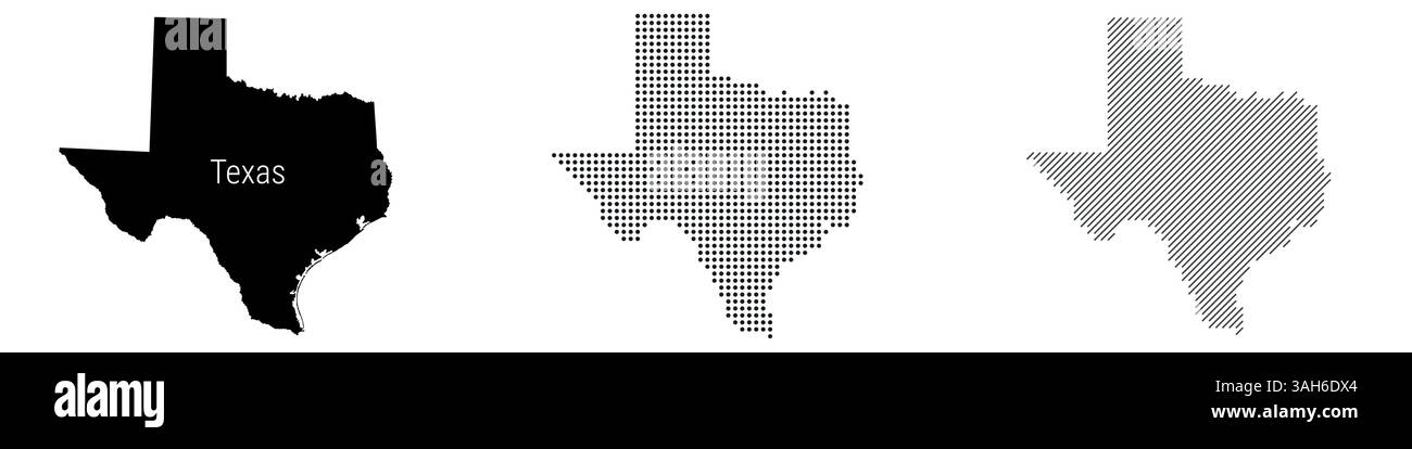 Texas detailed silhouette map, dotted pattern and slanted parallel ...