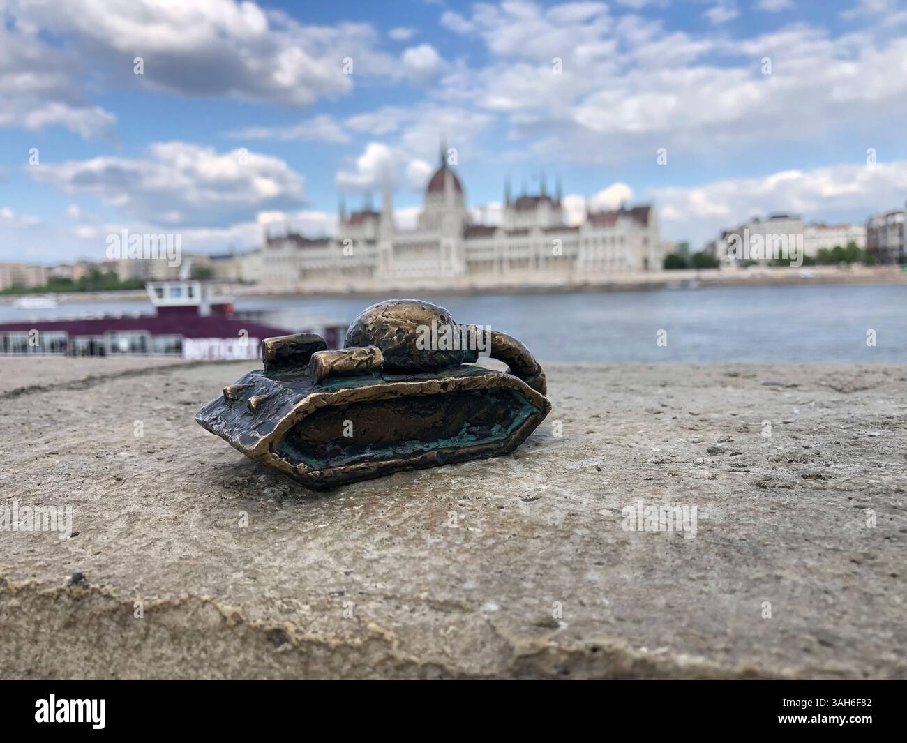 The Tiny Tank mini statue in Budapest Stock Photo - Alamy