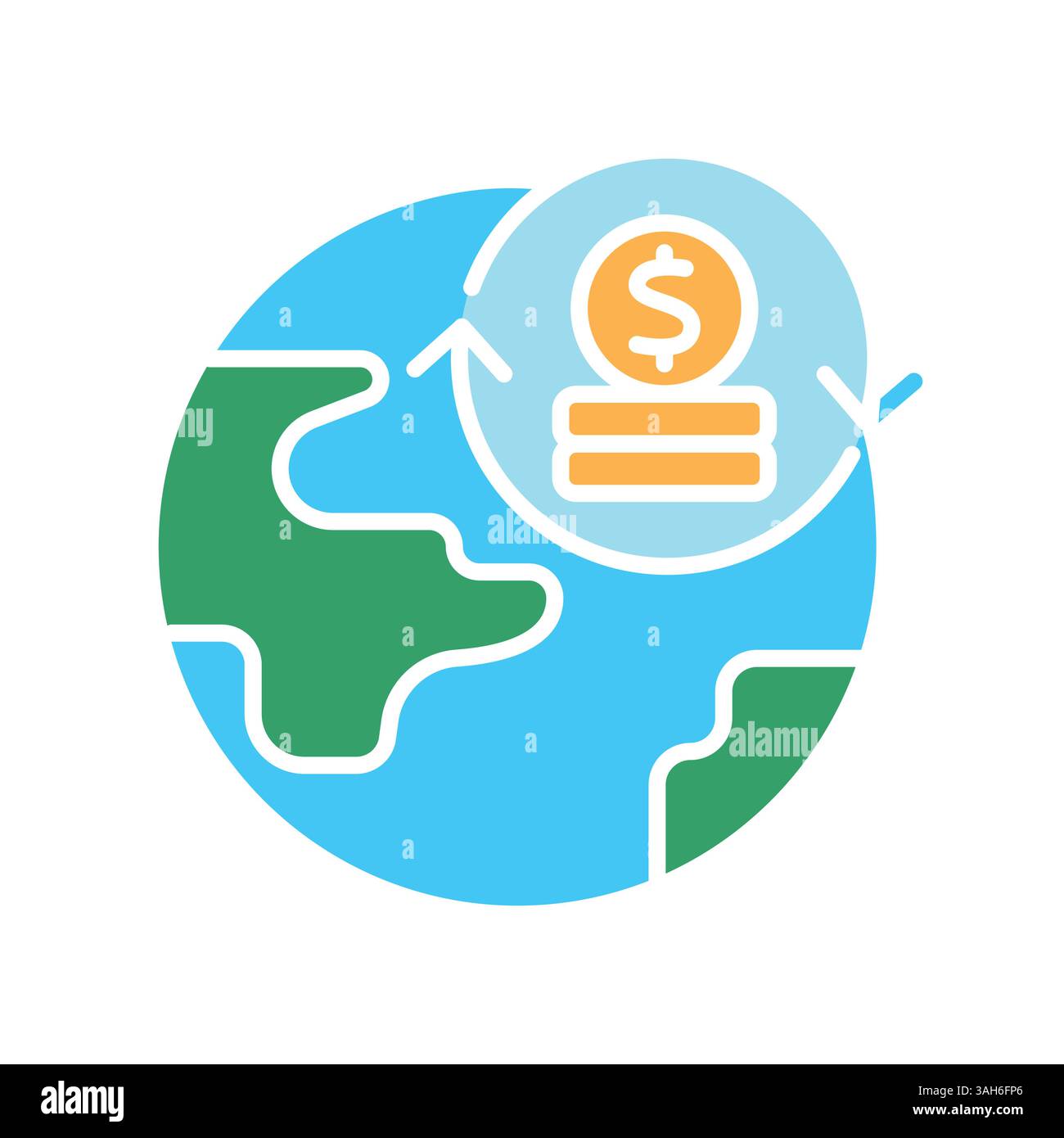 Money supply color flat icon for digital and print projects. Minimal ...