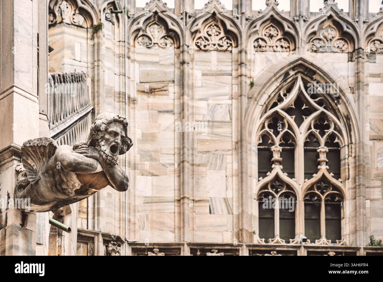 Architectural gothic detail of the iconic Milan Cathedral or Duomo di ...