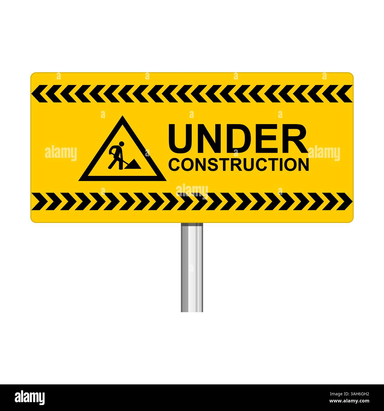 Under construction Sign board on white background Stock Vector Image ...