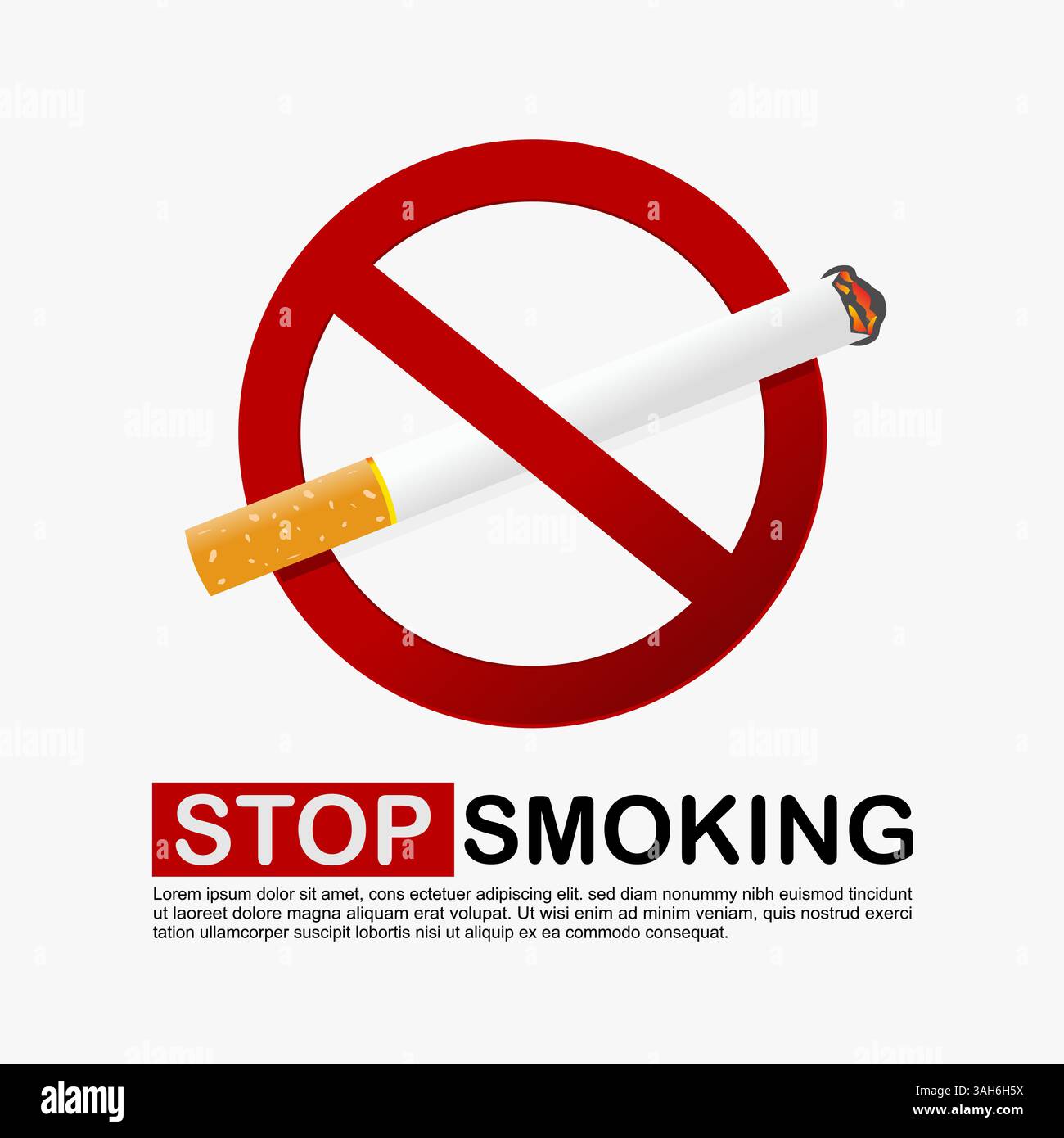 No smoking sign or icon. Ban on smoking banner for social media post ...