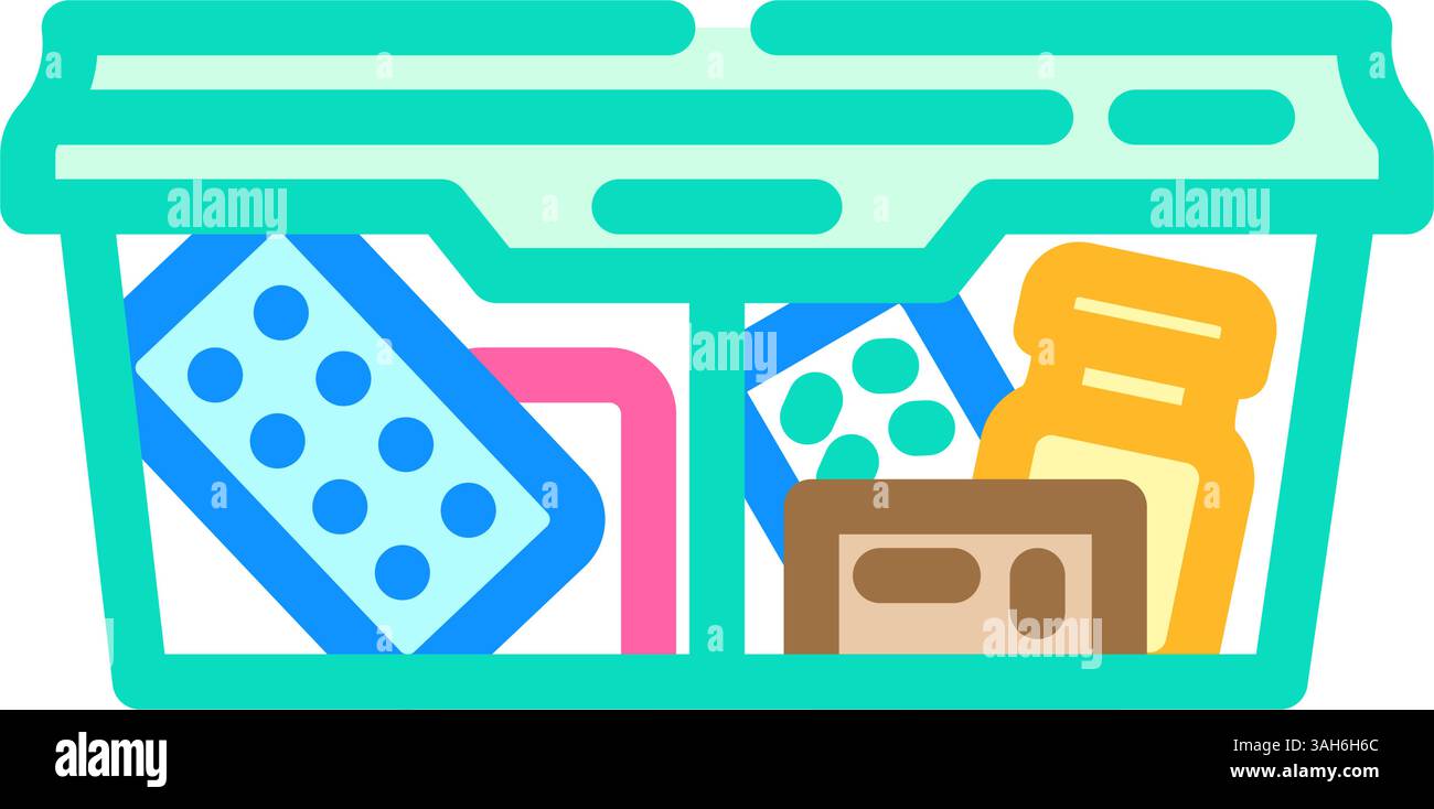 medication storage pharmacist color icon vector illustration Stock ...