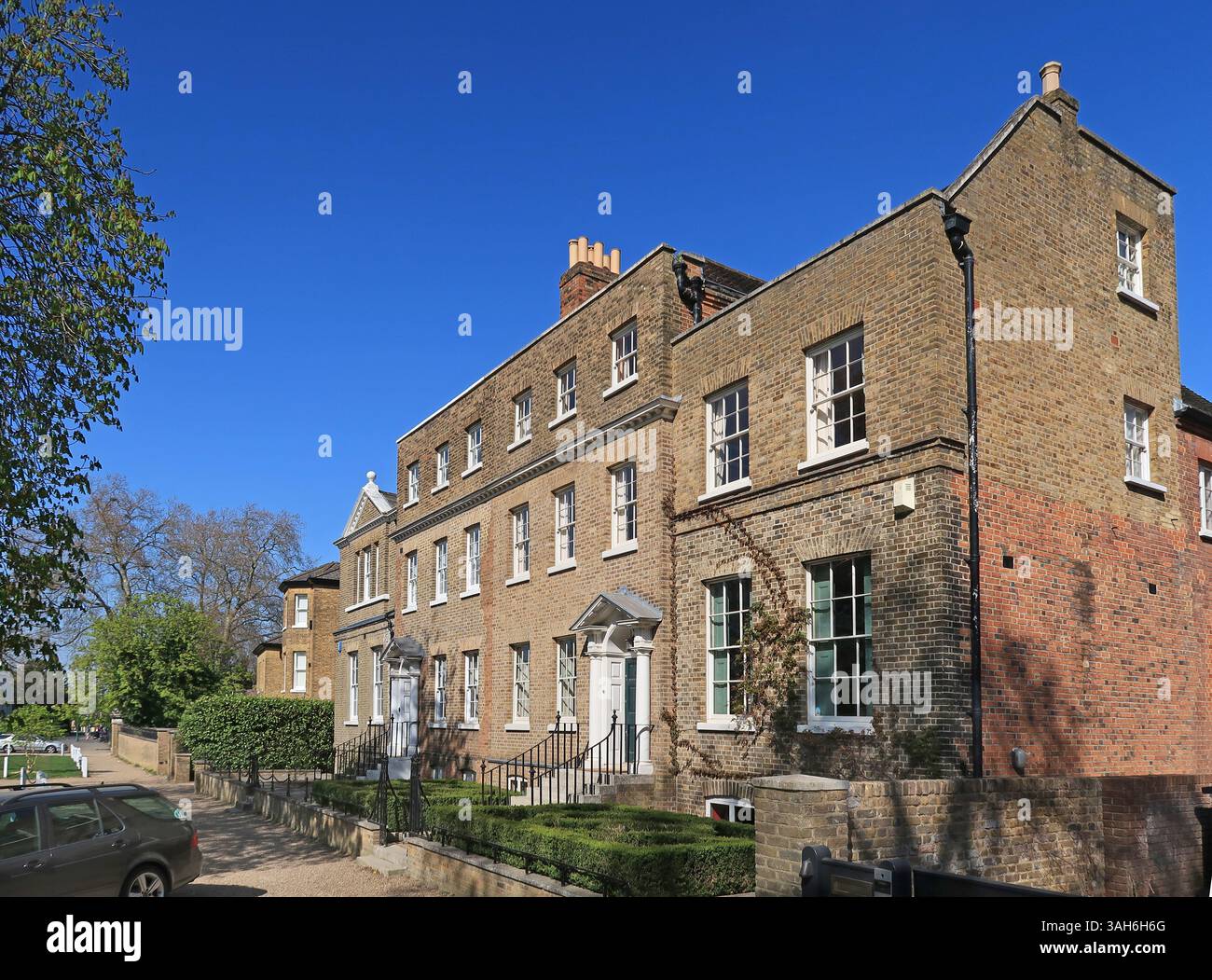 Large, Georgian houses in Dulwich Village, south east London, UK. One ...