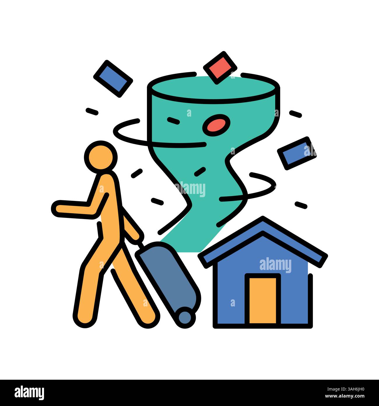 Forced migration color flat icon for digital and print projects ...