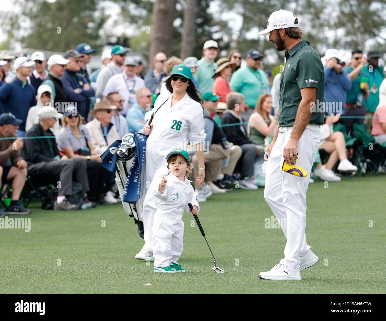 Augusta, United States. 09th Apr, 2025. Max Homa, his wife Lacey Croom ...