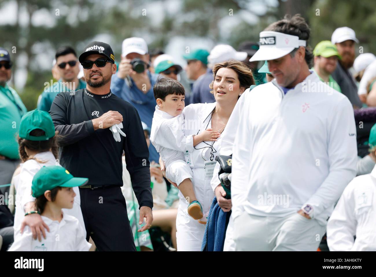 Augusta, United States. 09th Apr, 2025. Jason Day of Australia (L) and ...