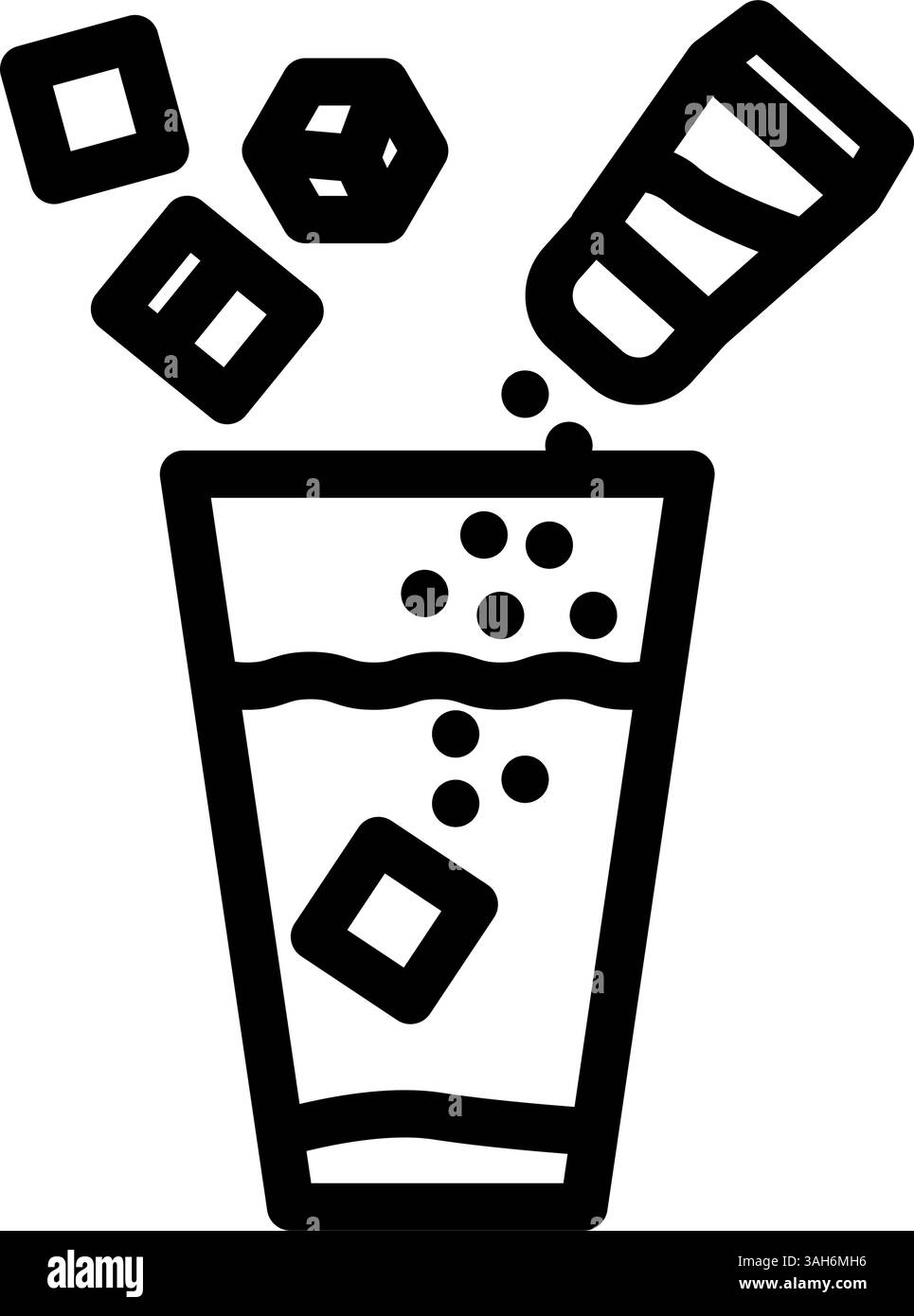 salt sugar mix rehydration diarrhea line icon vector illustration Stock ...