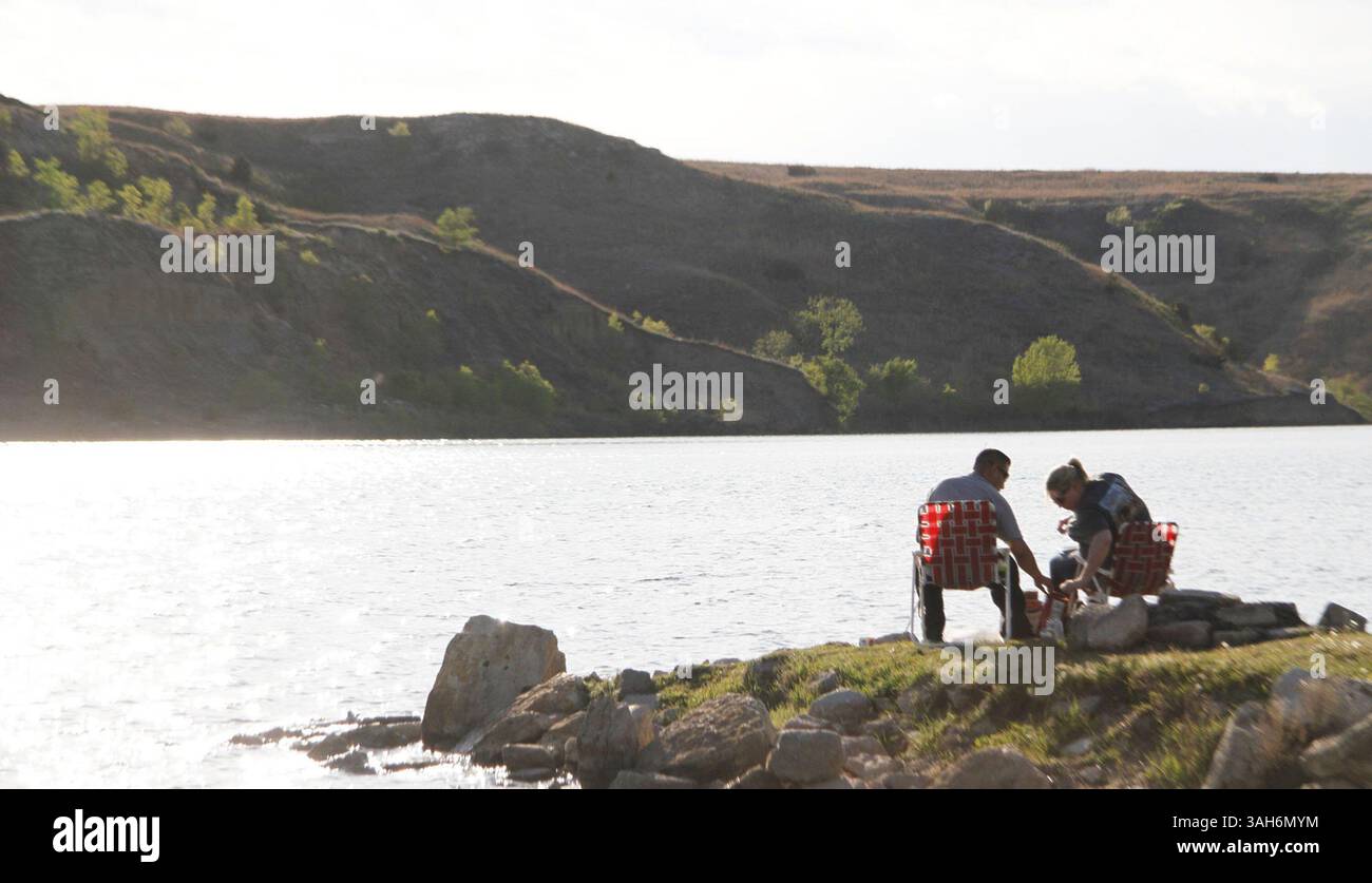 April 21, 2015 - Clark State Fishing Lake, KS, USA - Built in the 1930s ...