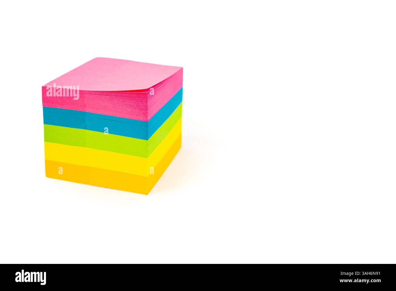 Colorful sticky notes block isolated on white Stock Photo - Alamy