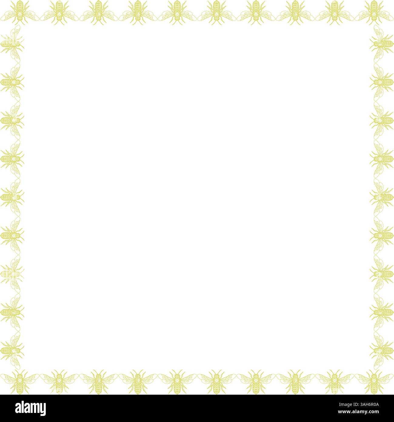 Frame of cute honey bee animal. Honey bee vector illustration. Insect ...