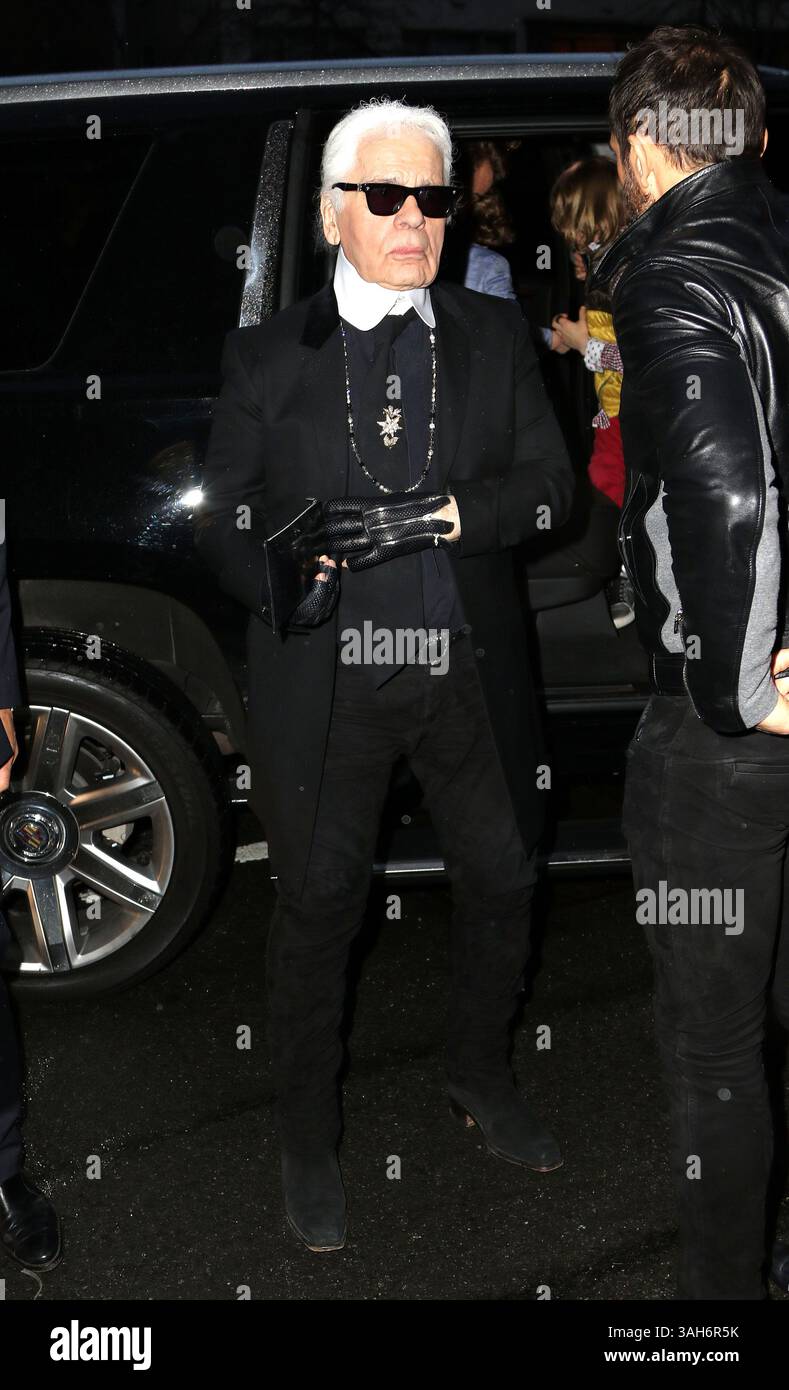 March 31, 2015 - New York City, NY, USA - Karl Lagerfeld arriving at ...