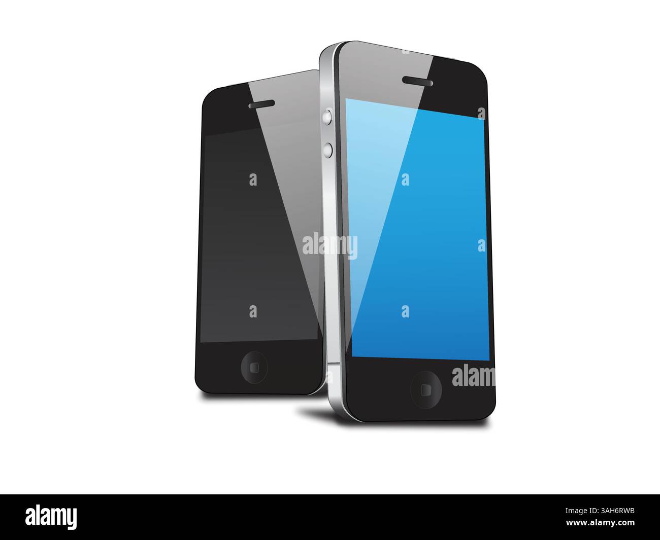 Set of 2 mobile phones vector illustration Stock Vector Image & Art - Alamy