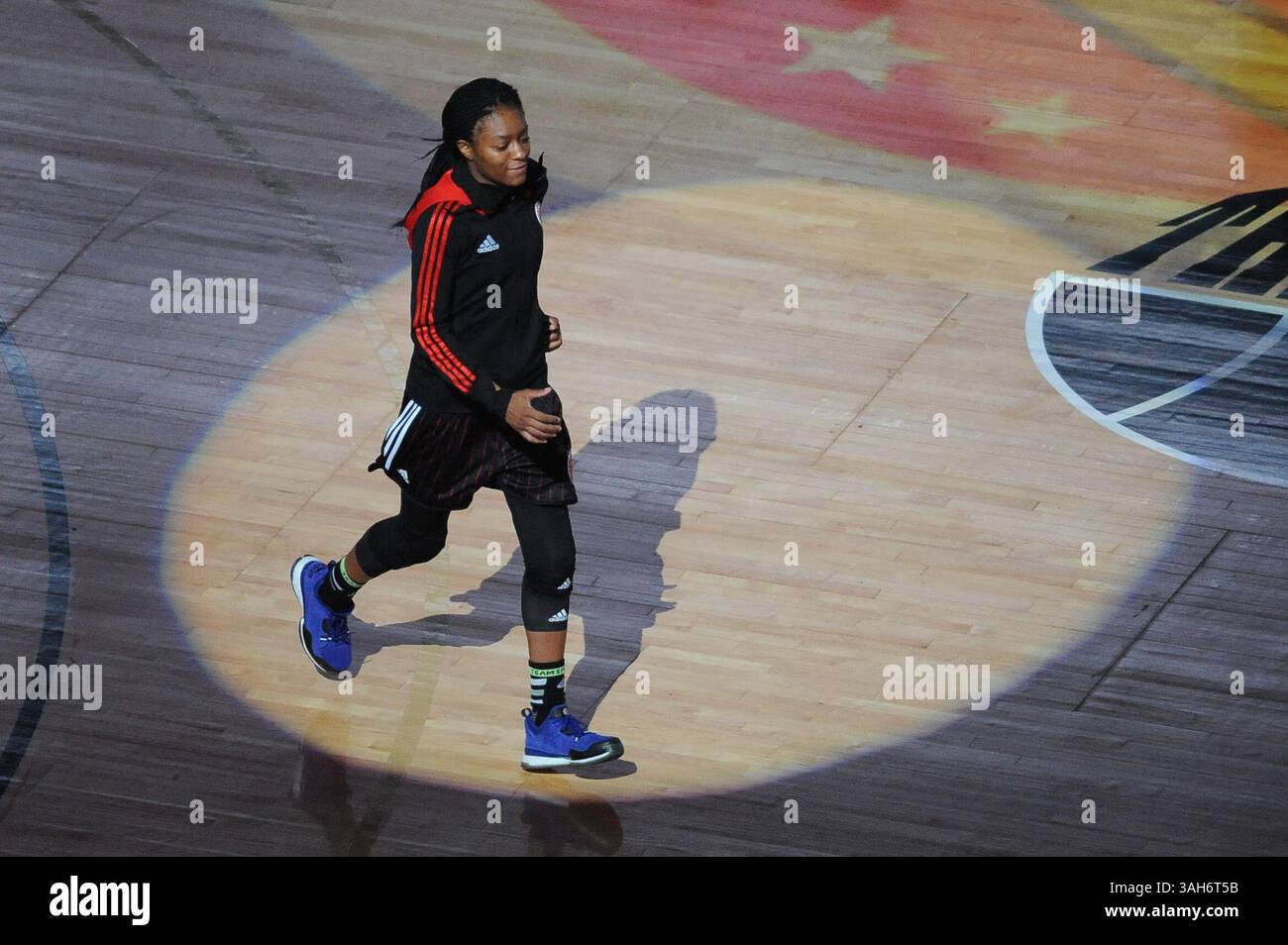 April 1, 2015: McDonald's East All American Taja Cole (5) is introduced ...