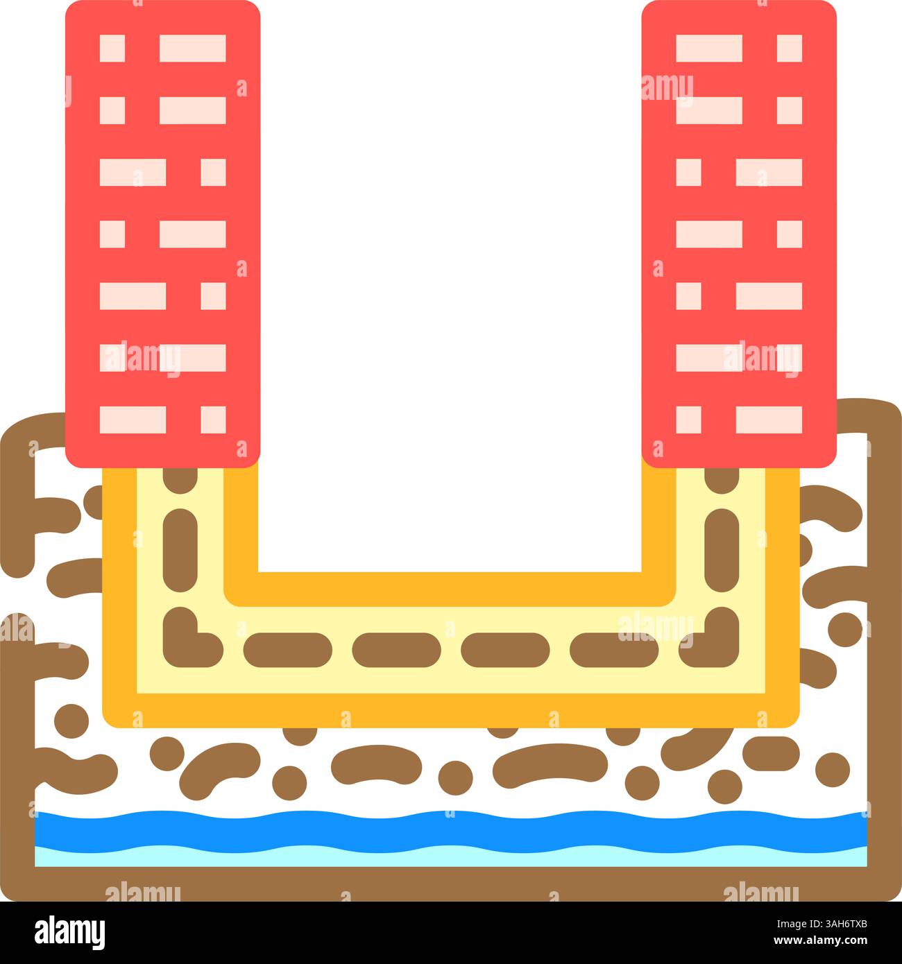 basement waterproofing home maintenance color icon vector illustration ...