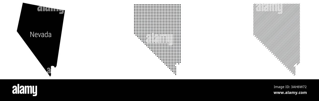 Nevada detailed silhouette map, dotted pattern and slanted parallel ...