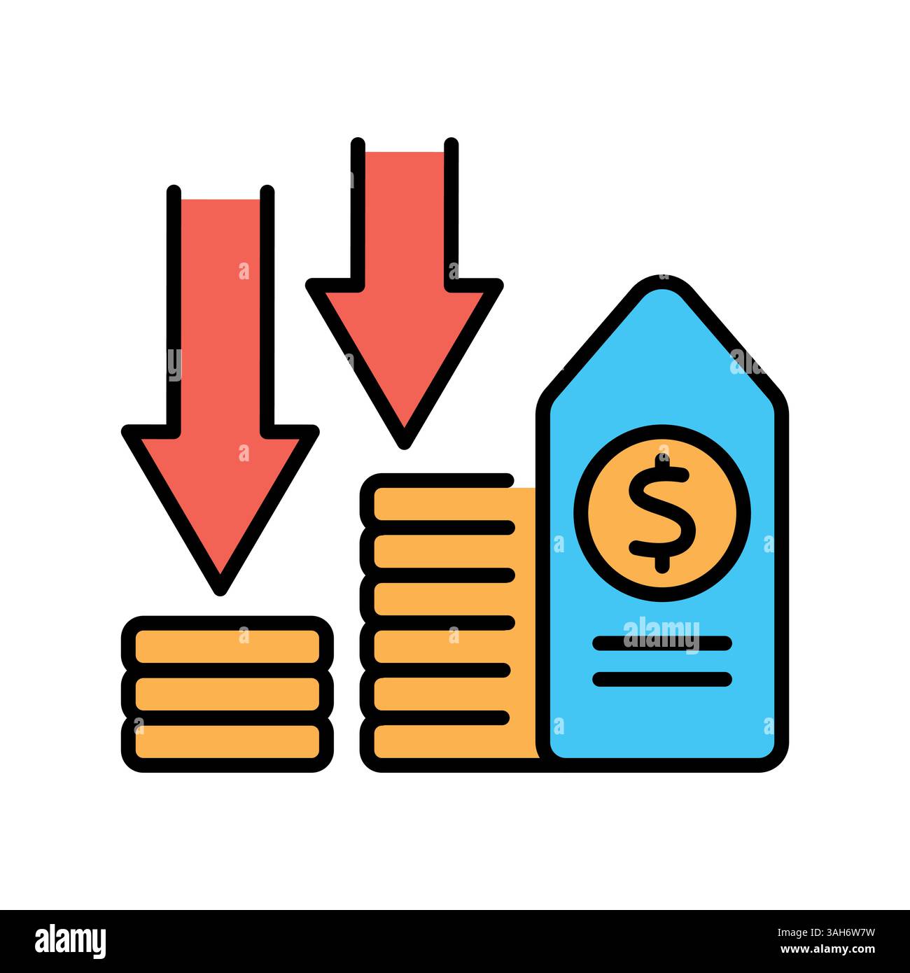 deflation color flat icon for digital and print projects. Minimal clean ...