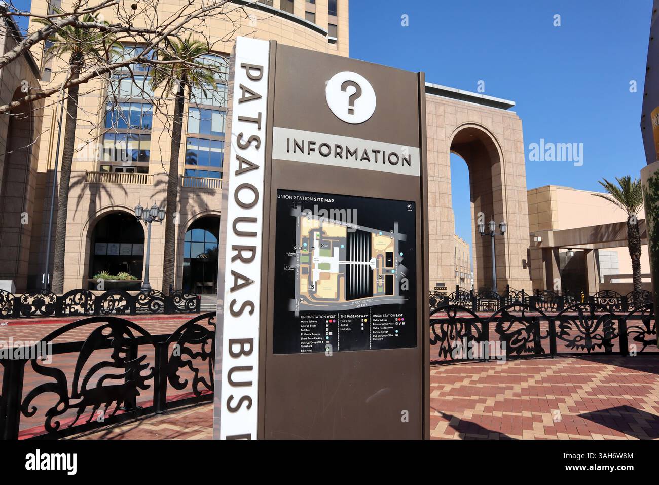 Los Angeles, California: Patsaouras Bus Plaza (Transit Plaza), a bus station on the east side of ...
