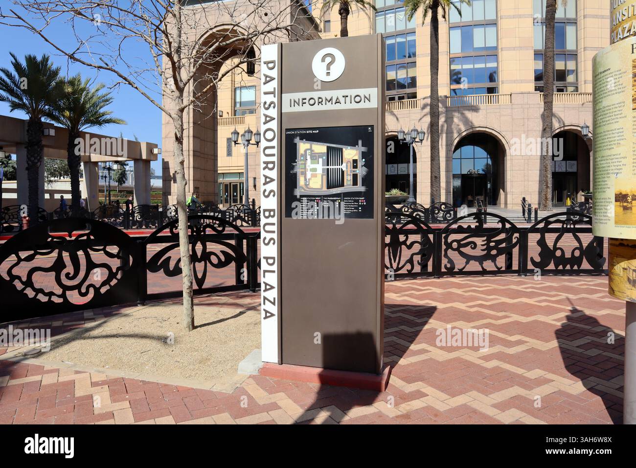 Los Angeles, California: Patsaouras Bus Plaza (Transit Plaza), a bus station on the east side of ...