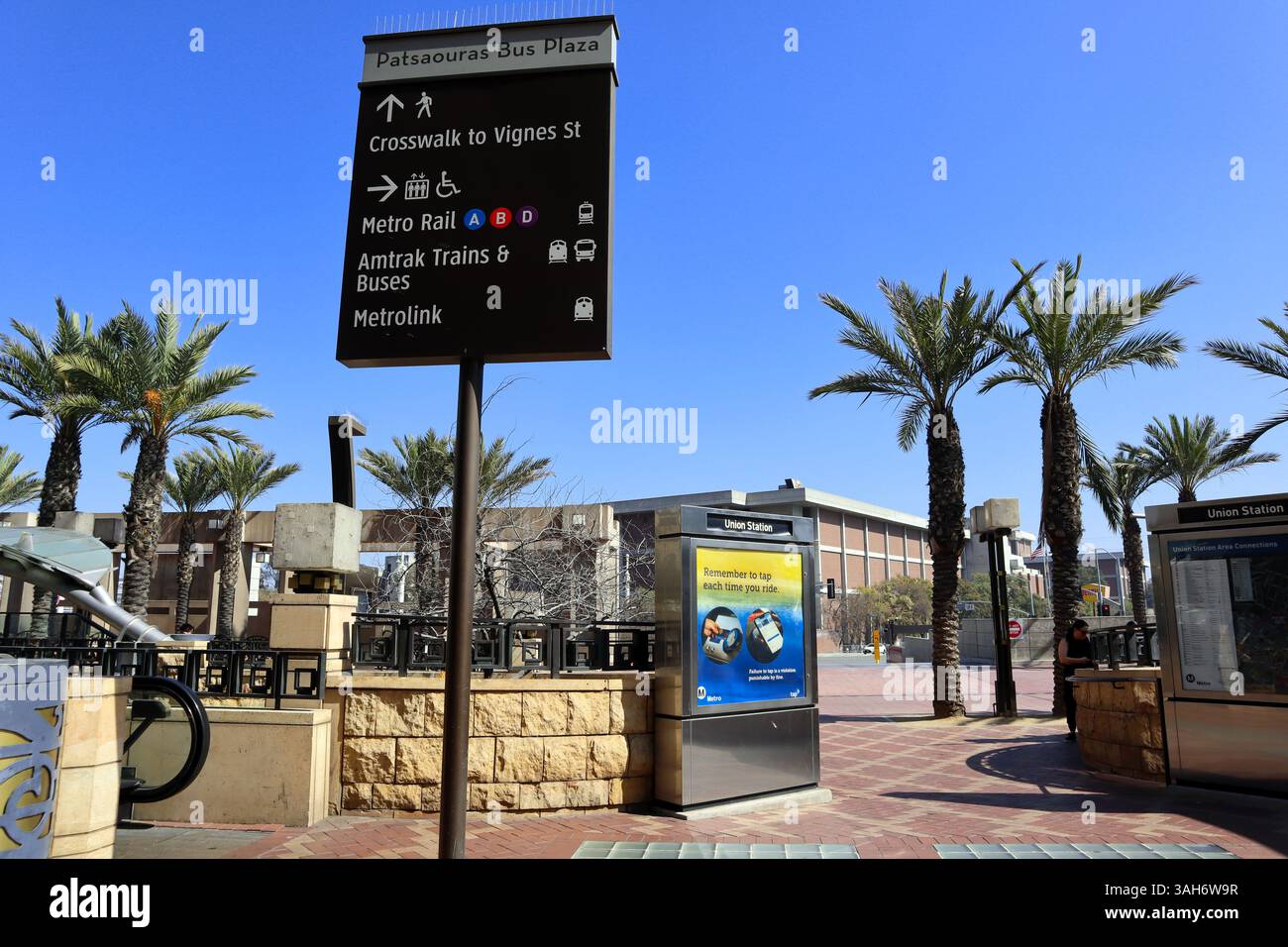 Los Angeles, California: Patsaouras Bus Plaza (Transit Plaza), a bus station on the east side of ...
