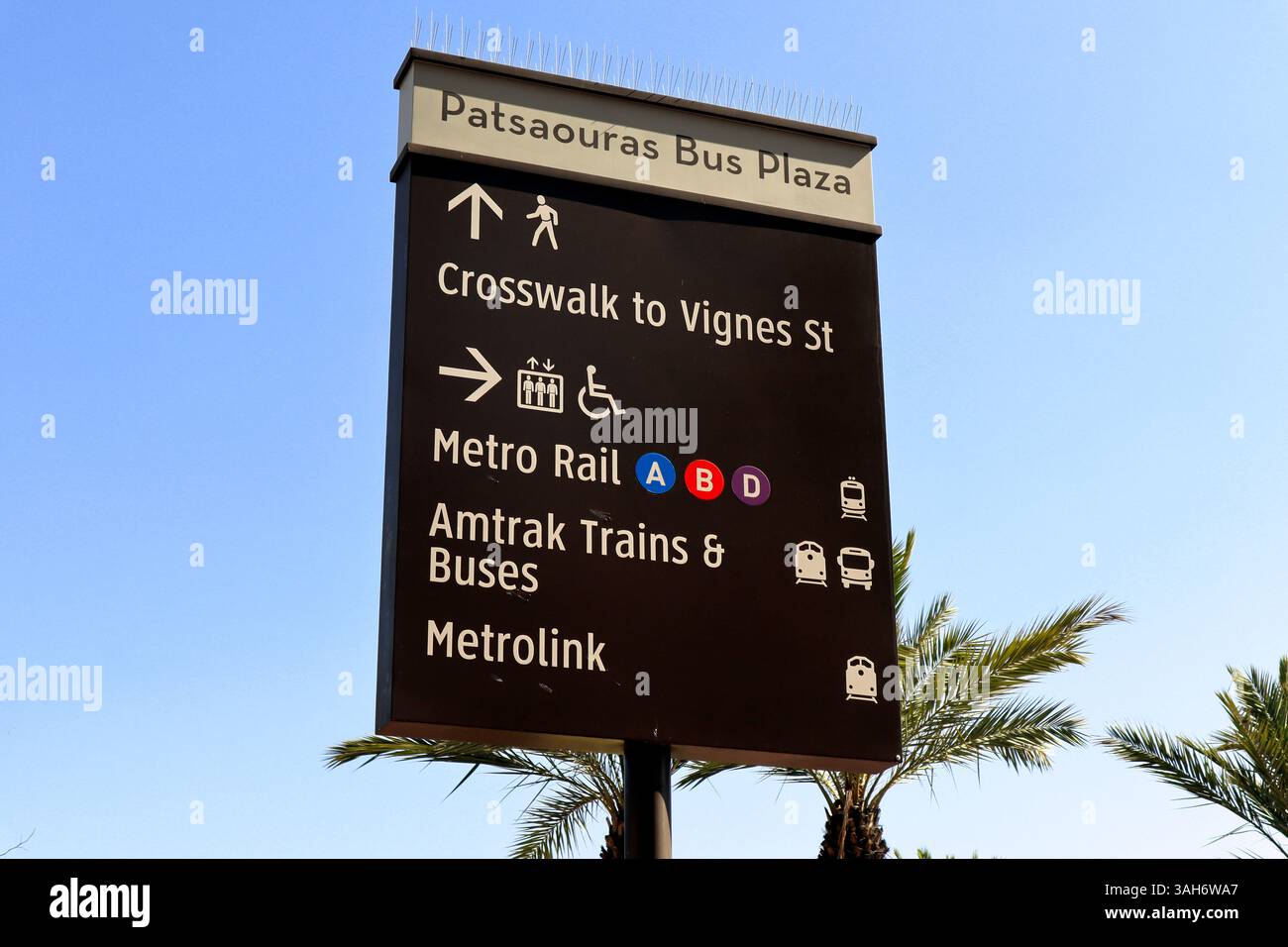 Los Angeles, California: Patsaouras Bus Plaza (Transit Plaza), a bus station on the east side of ...